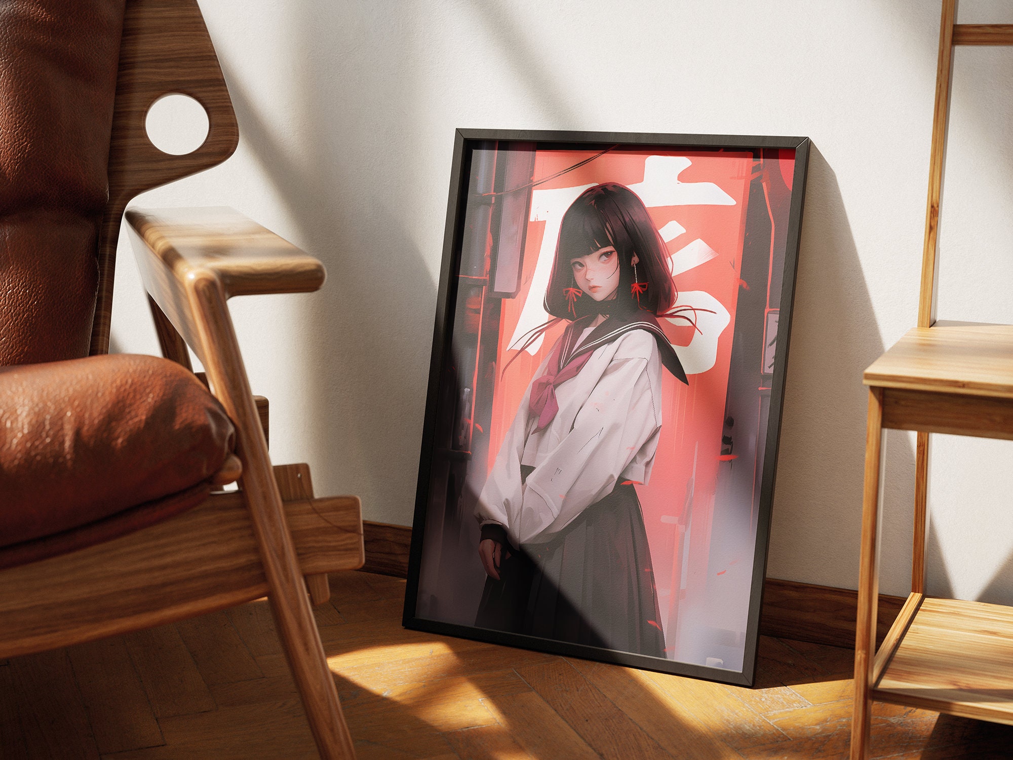 Japanese School Girl Anime Poster Anime Artwork - Etsy