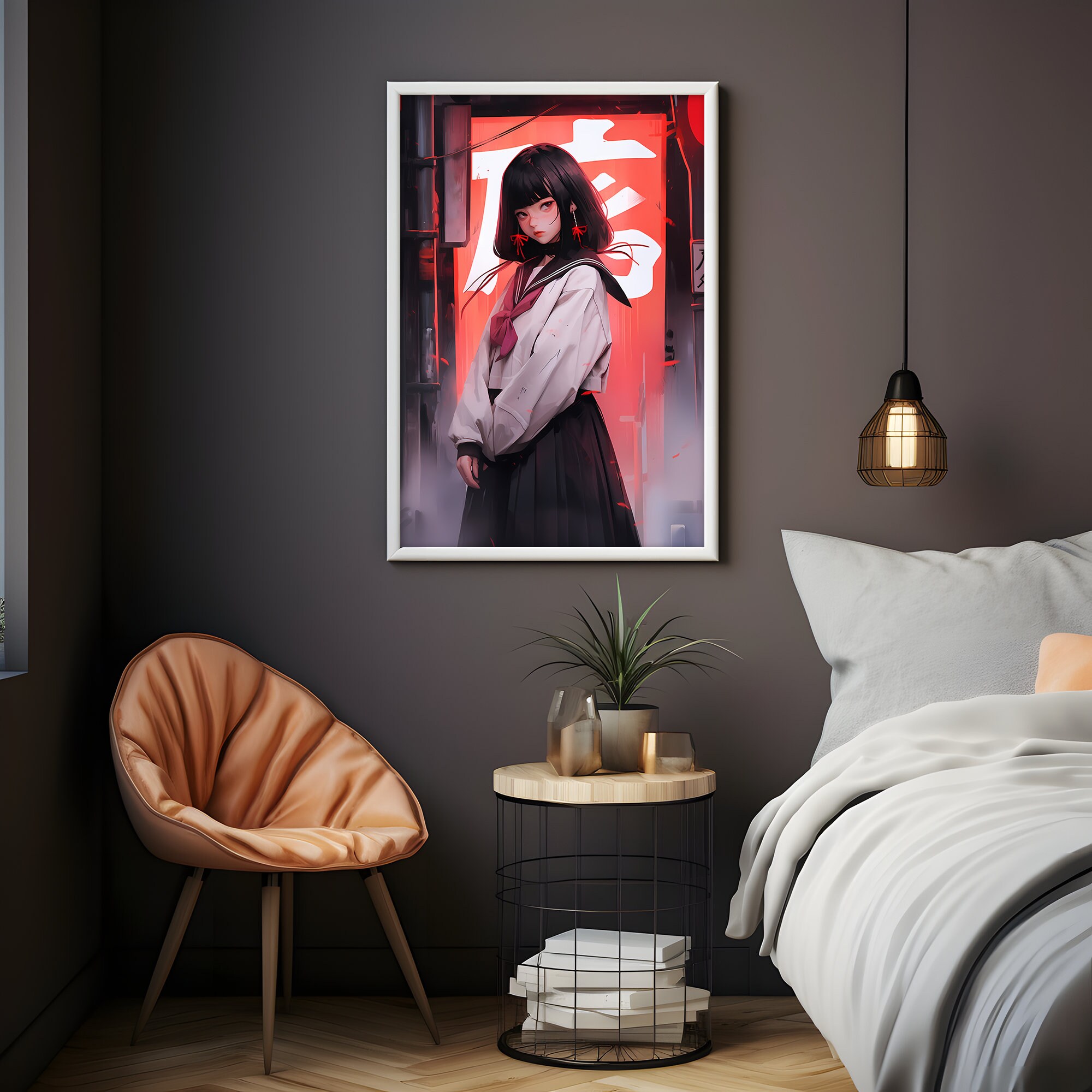 Japanese School Girl Anime Poster Anime Artwork - Etsy