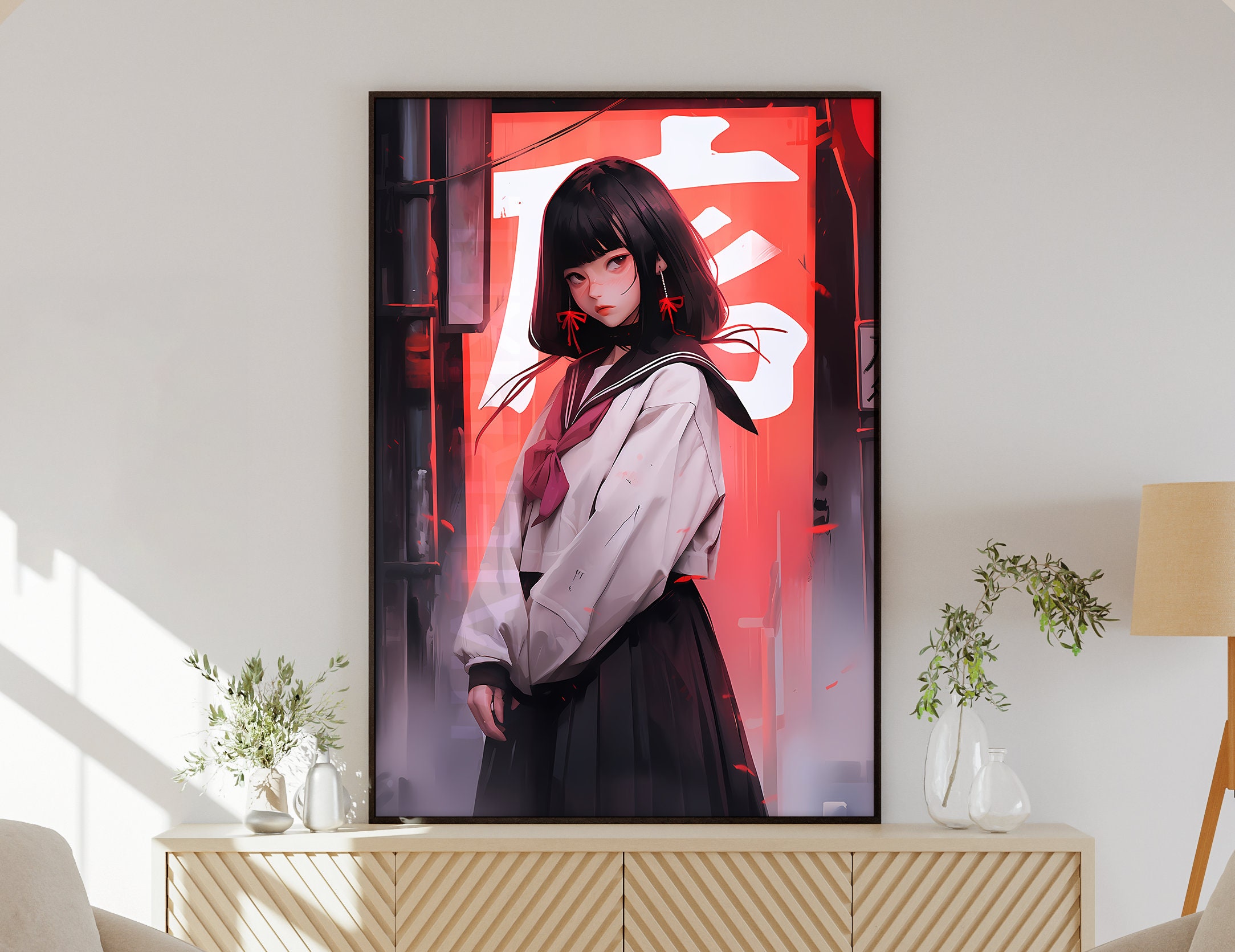 Japanese School Girl Anime Poster Anime Artwork - Etsy