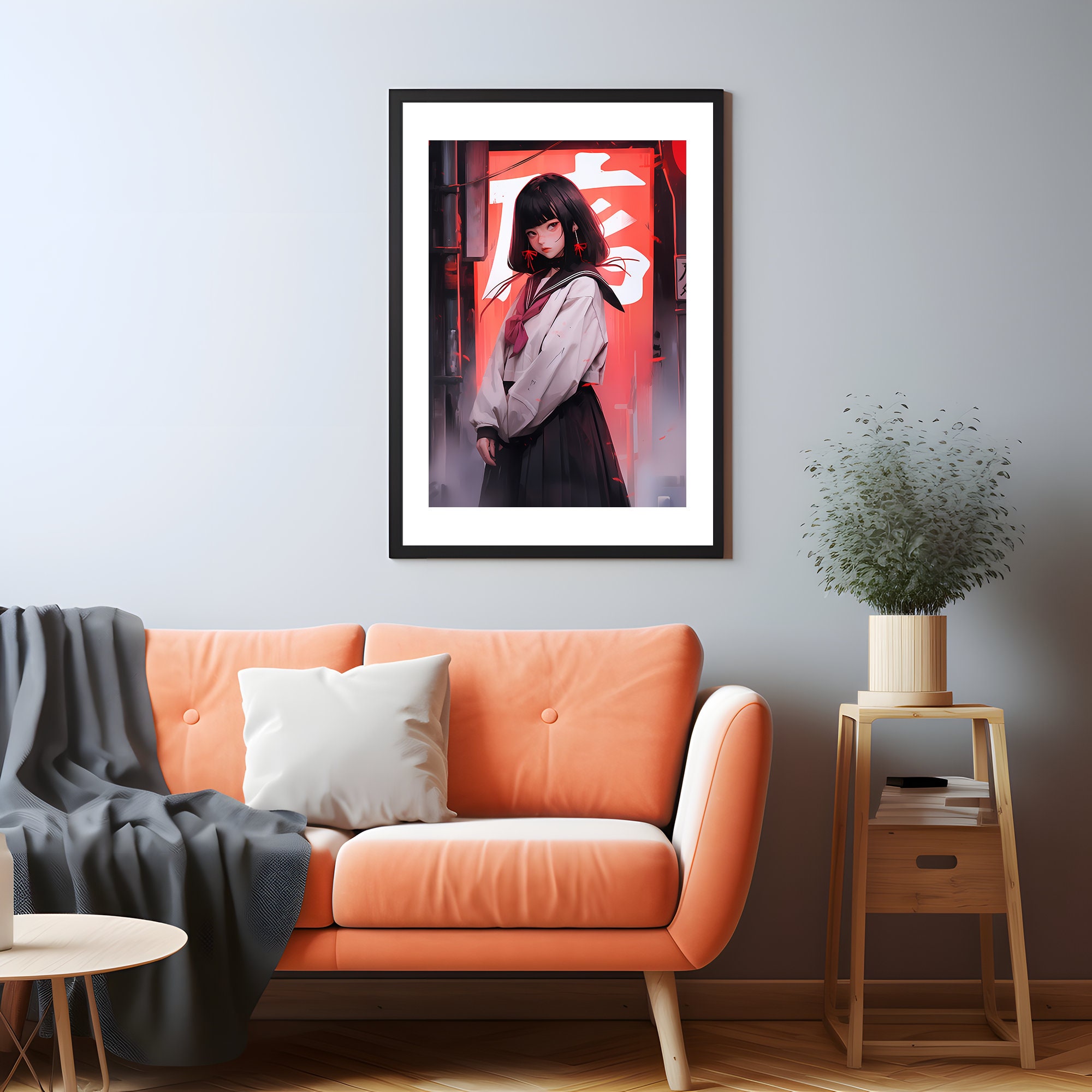 Japanese School Girl Anime Poster Anime Artwork - Etsy
