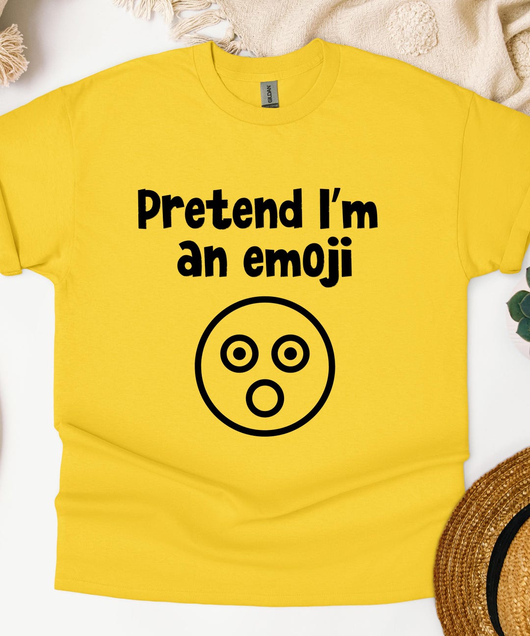 Pretend I'm an Emoji Halloween Costume Shirt, Yellow Emoji Spooky ...