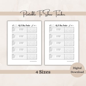 Printable Tv Show Tracker, Tv Series Tracker, Tv Episode Tracker, Print ...