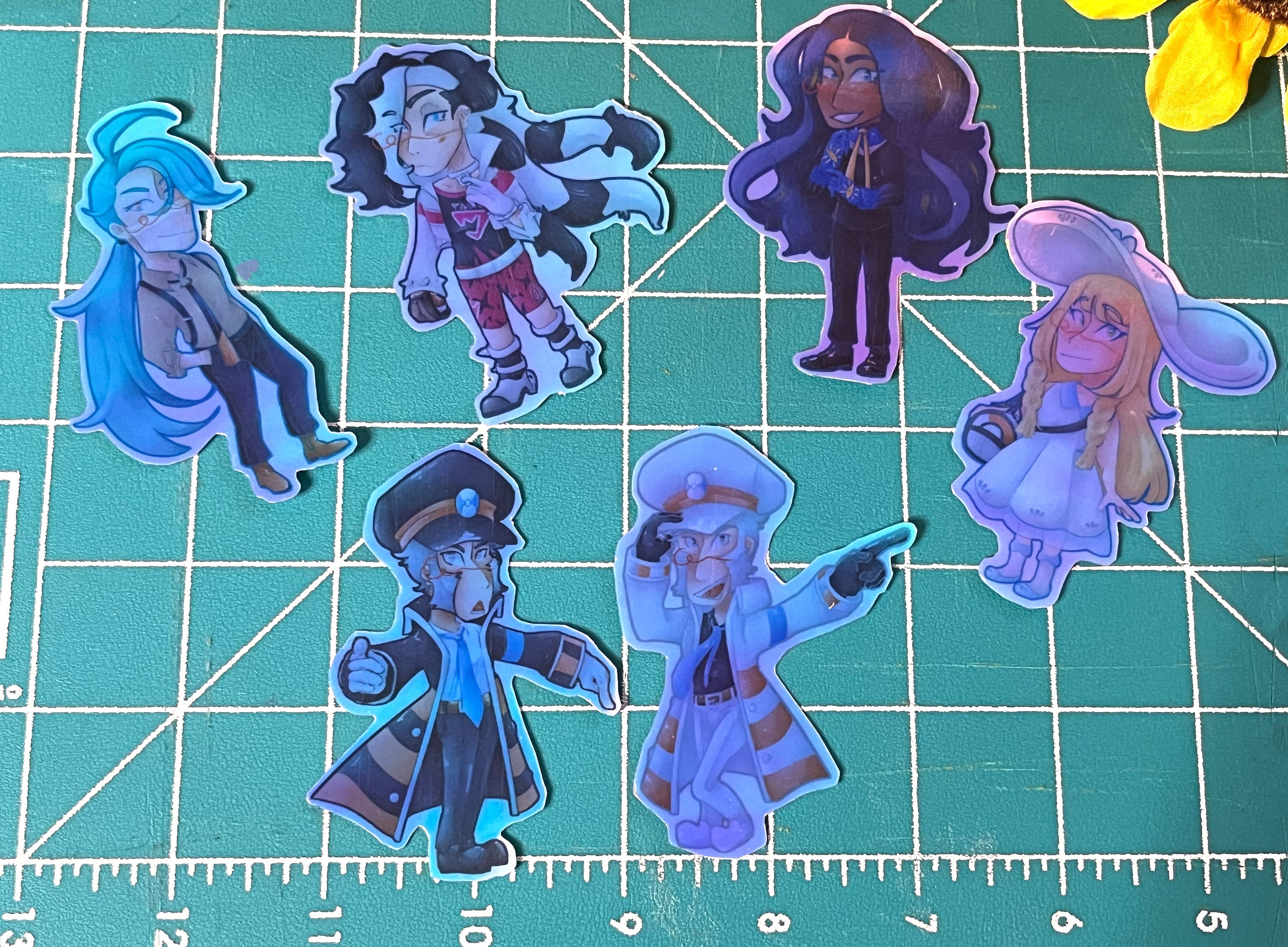 Pokemon 3'' Stickers: Piers, Leon, Adaman, Volo, Rika, Geeta, Guzma ...