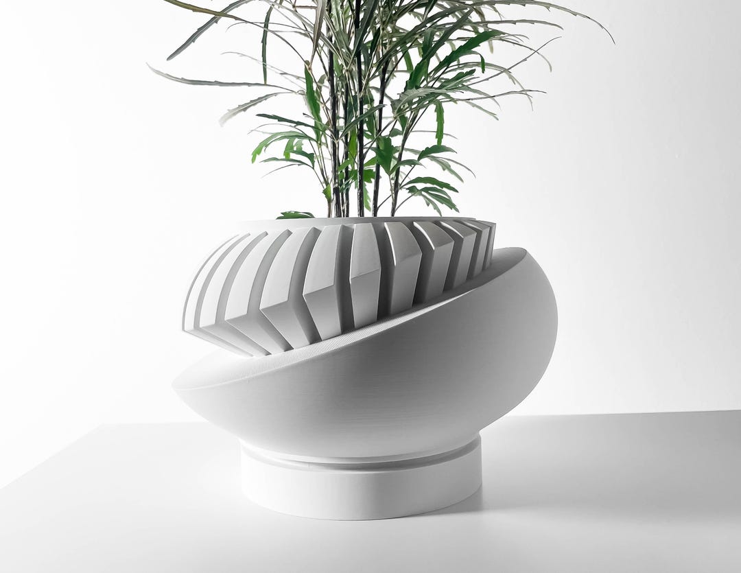 Modern 3D Printed Planter Geometric Architectural Plant Pot for Indoor ...
