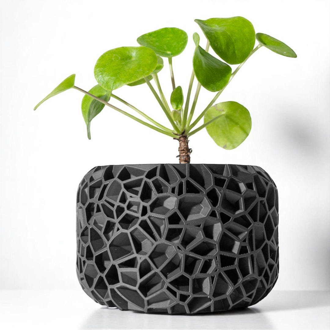 3D Printed Geometric Planter With Tray – Modern PLA Plant Pot - Etsy