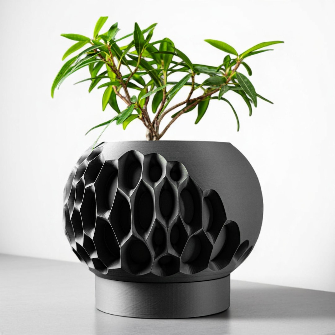 3D Printed Plant Pot – Modern Honeycomb Planter for Succulents - Etsy