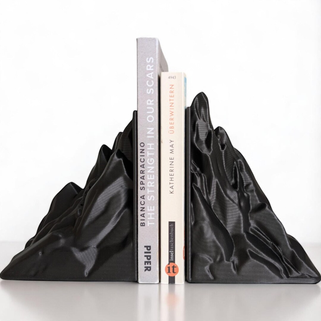 3D Printed Mountain Bookends, Nordic Minimalist Decor - Etsy