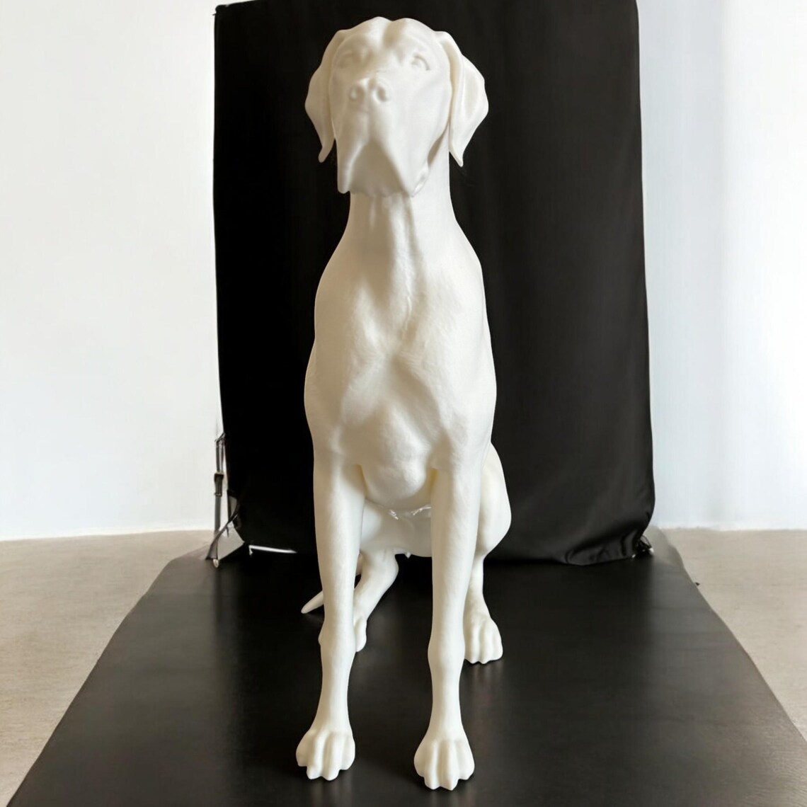 Great Dane Dog Statue, 3D Printed Sitting Dog Sculpture, Modern Large ...