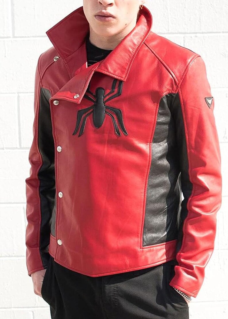 Miles Morales Spider-man Last Stand Peter Parker Red & Black Leather ...