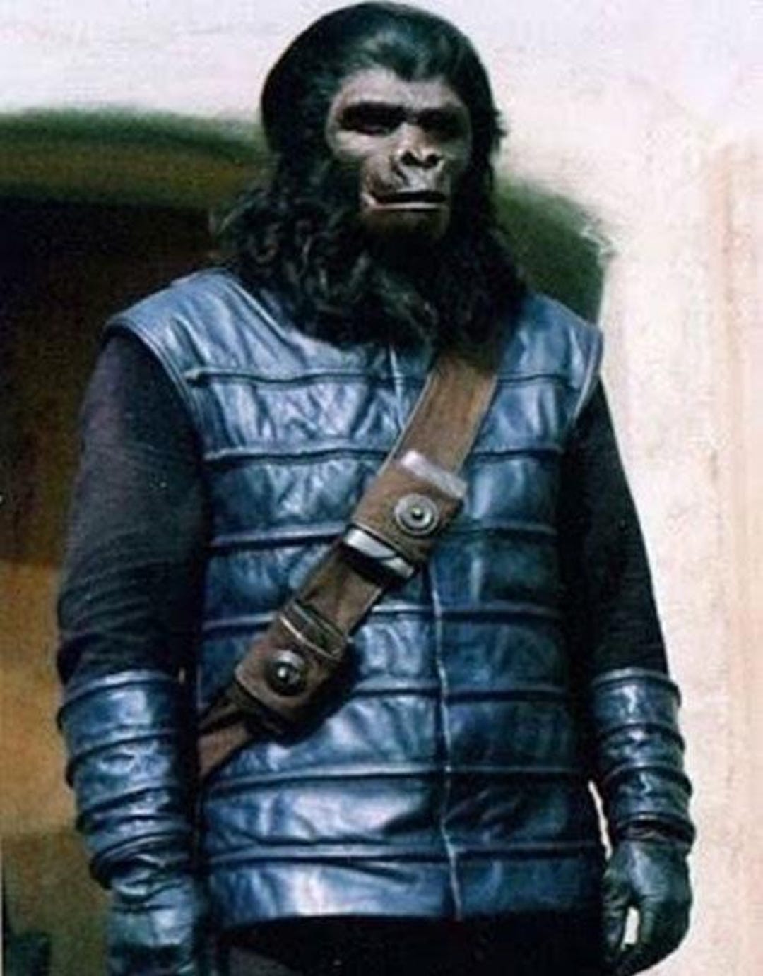 Handmade Planet of the Apes Gorilla Costume Black Leather Cosplay Vest ...