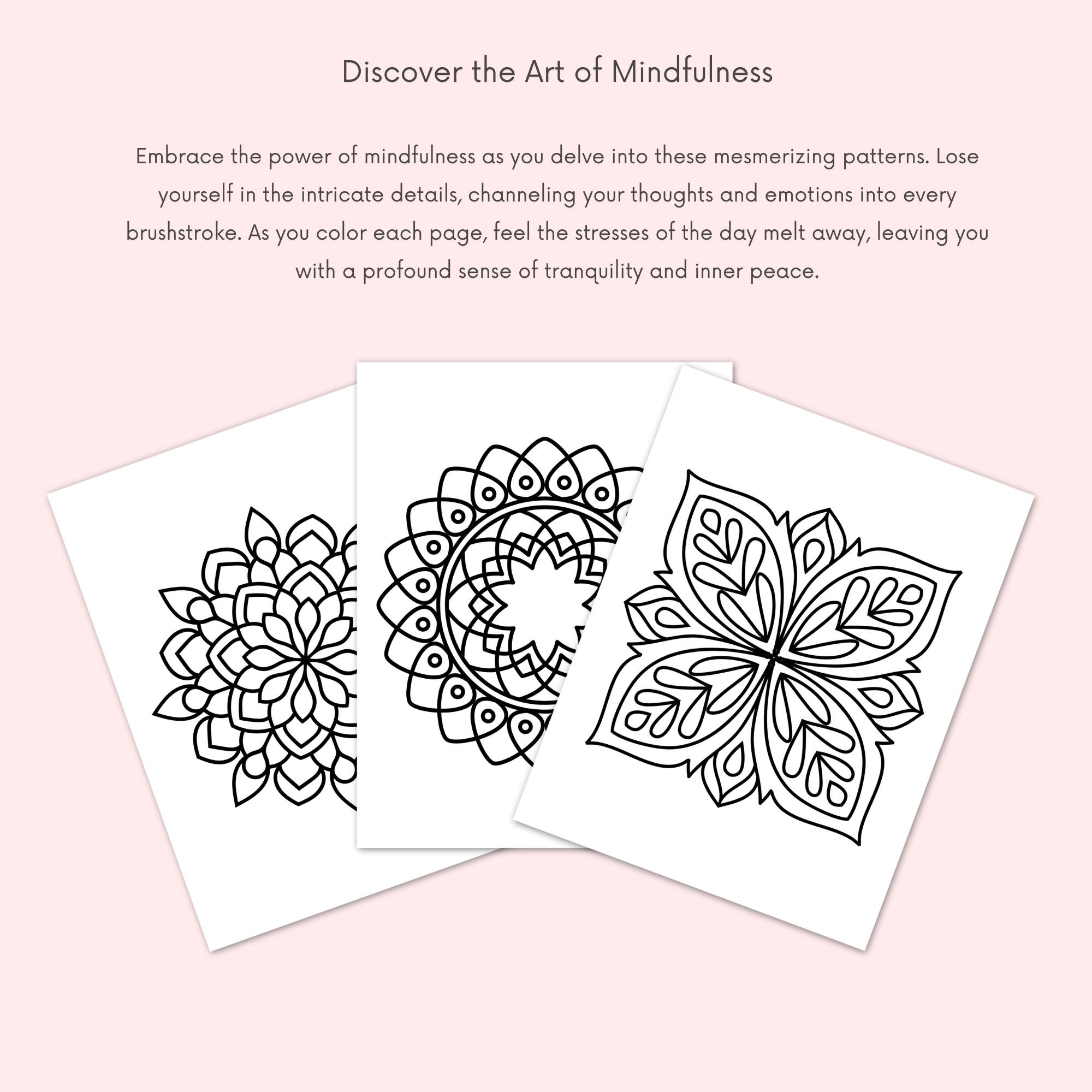 Mandalas Coloring Book Mindful Relaxation Meditative - Etsy