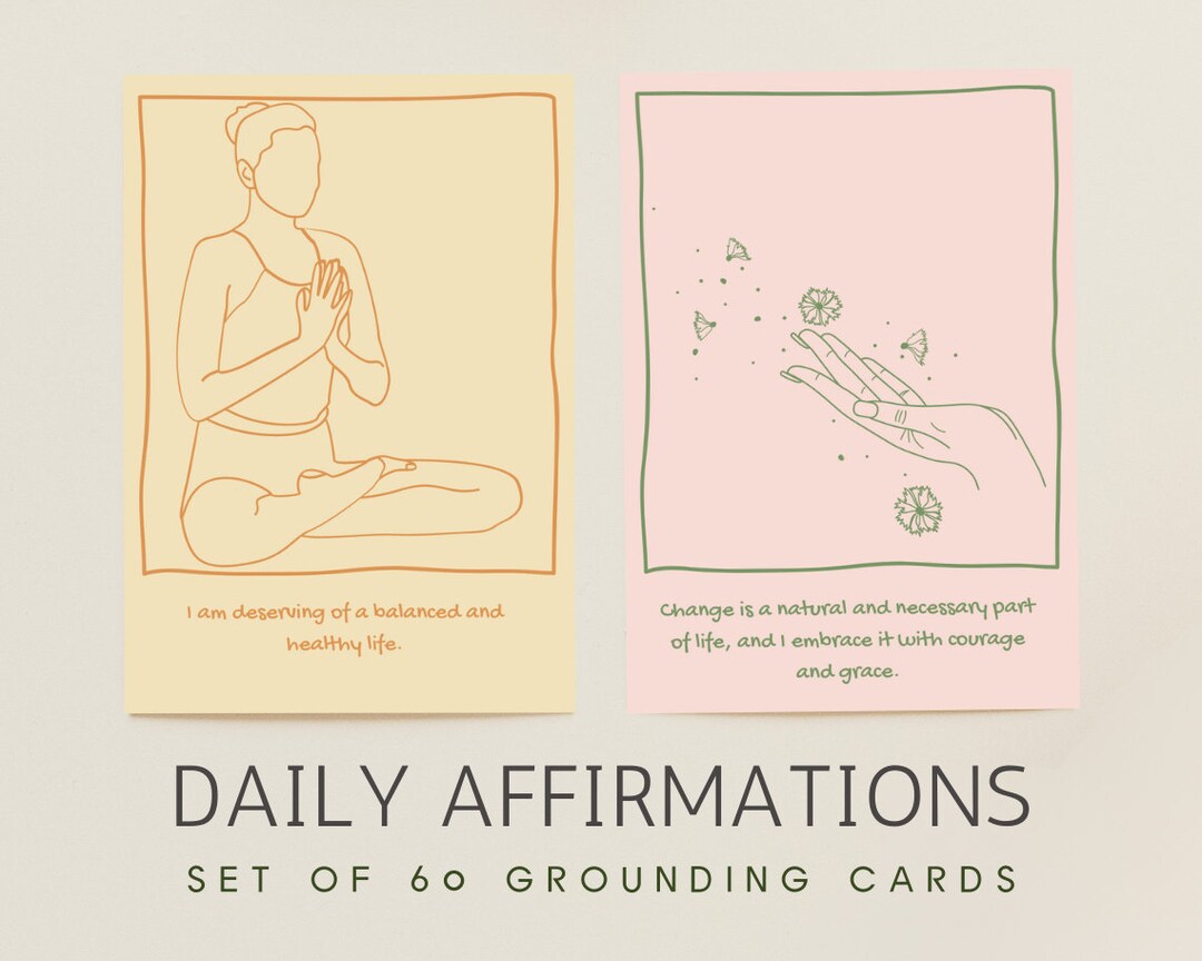 Nature-inspired Affirmation Cards, Printable Mindfulness Deck, Positive ...
