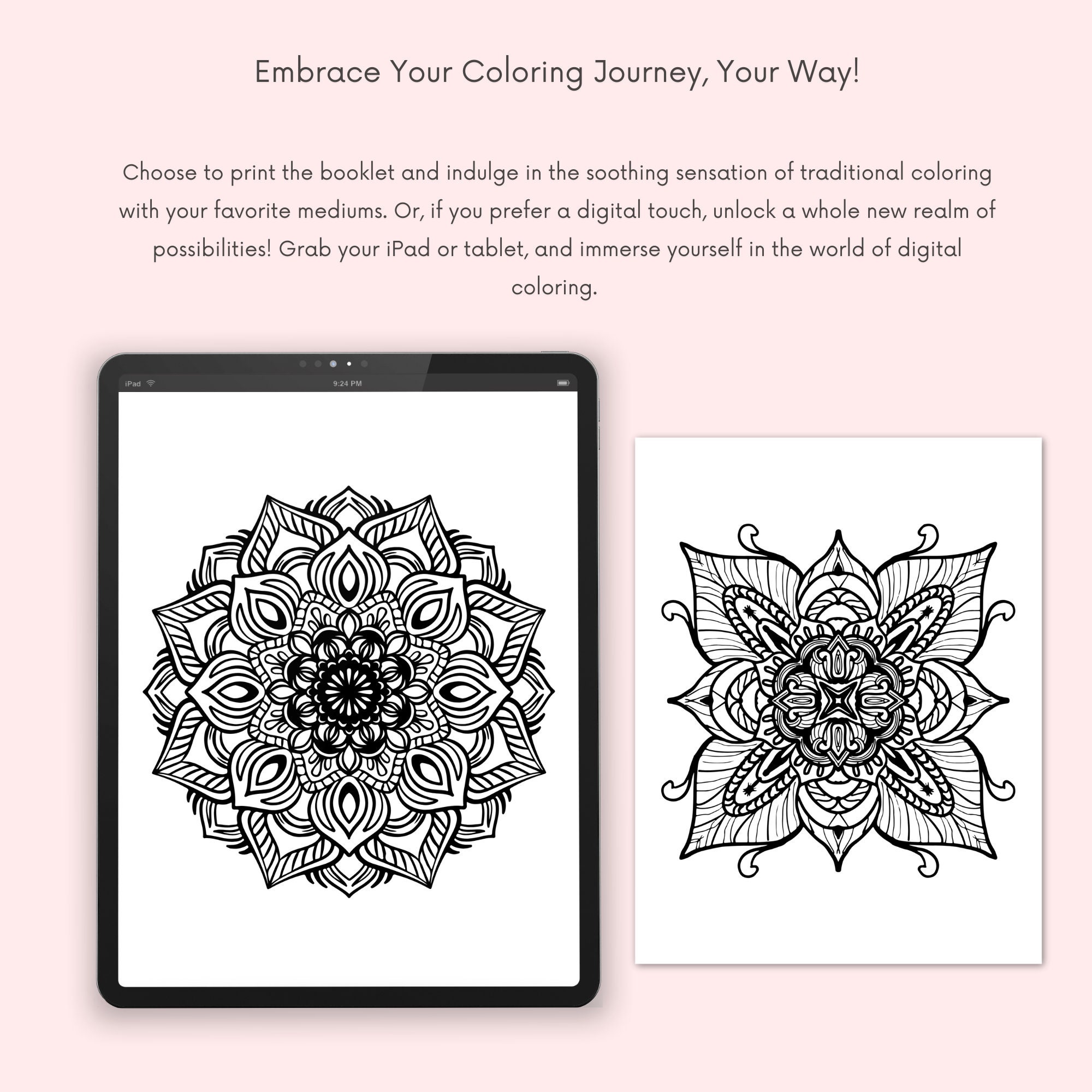 Mandalas Coloring Book Mindful Relaxation Meditative - Etsy