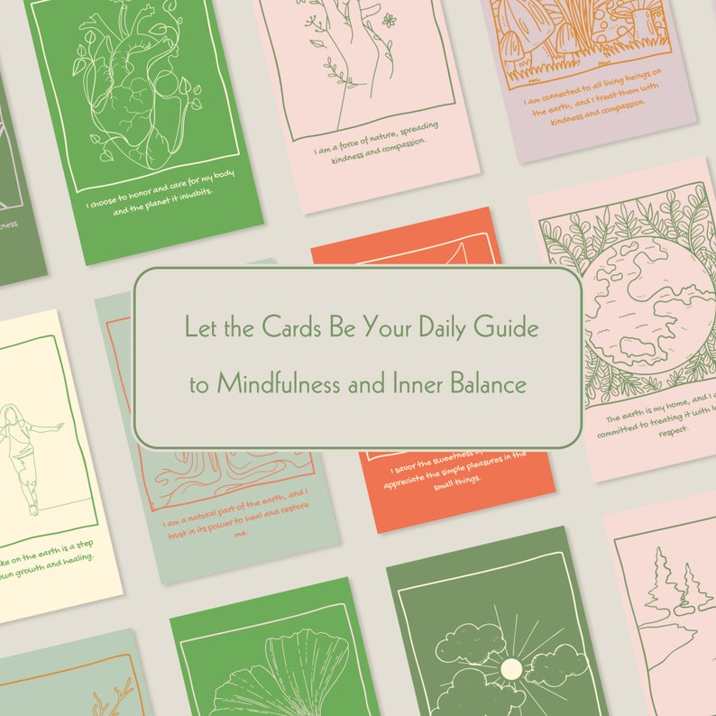Nature-inspired Affirmation Cards, Printable Mindfulness Deck, Positive ...