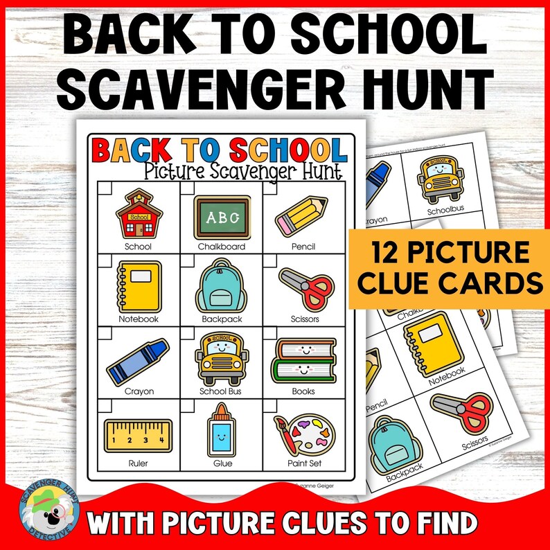 Back to School Scavenger Hunt for Preschoolers With Picture Clues ...