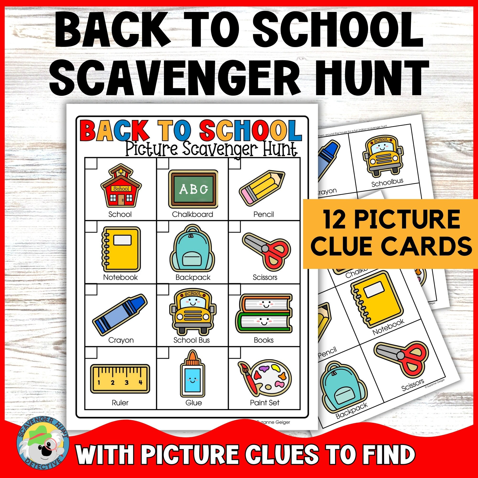 Back to School Scavenger Hunt for Preschoolers With Picture Clues ...