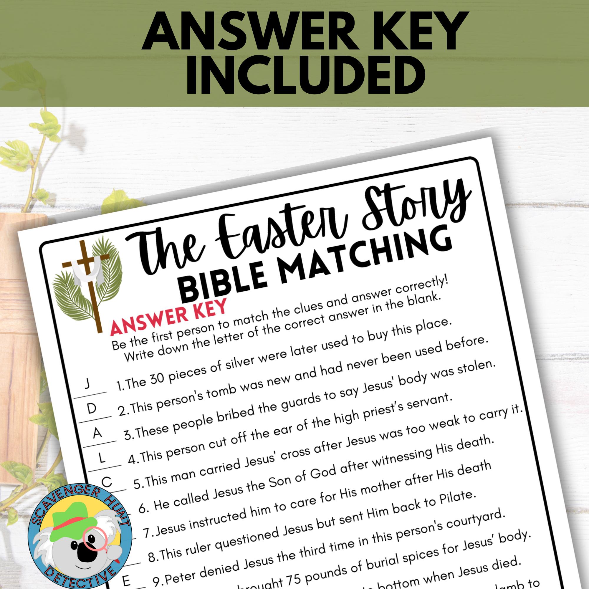 Easter Story Bible Matching Game, Holy Week Easter Bible Game Church ...