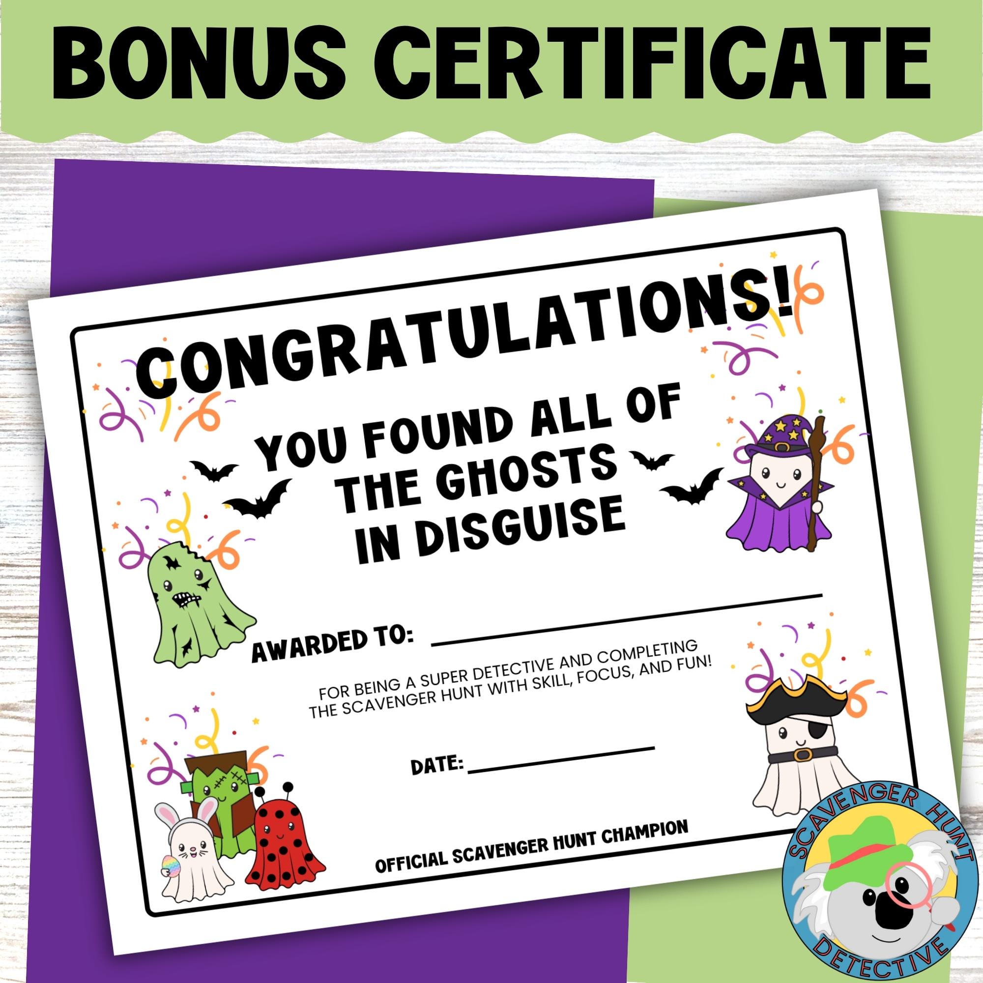 Find the Ghosts Scavenger Hunt for Kids, Preschool Halloween Party Game ...