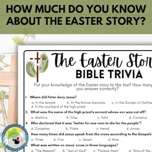 Easter Story Bible Trivia Game, Easter Holy Week Bible Game Church ...