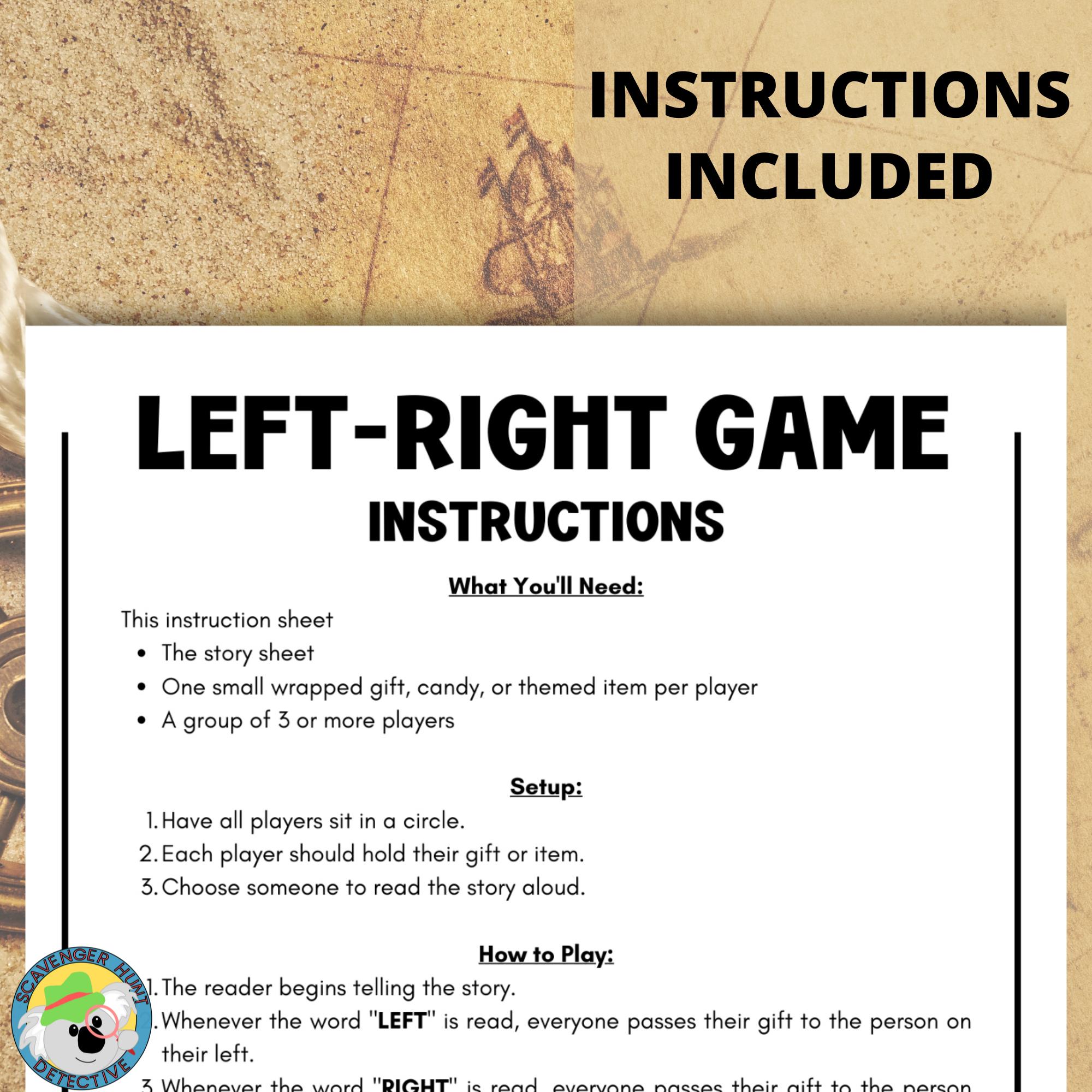 Pirate Left-right Game Printable Talk Like a Pirate Party Activity for ...