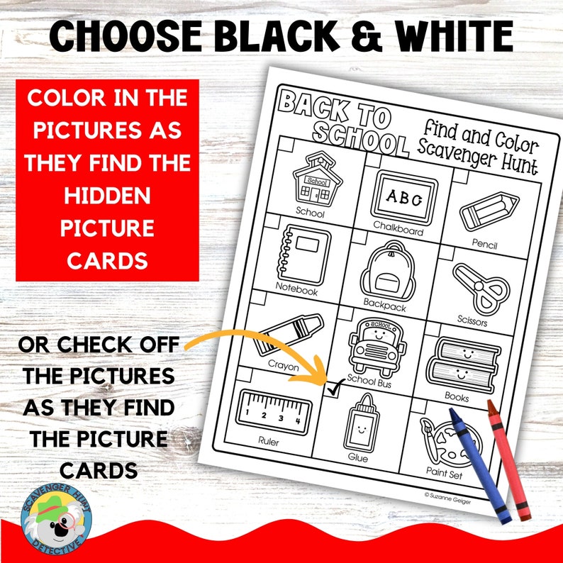 Back to School Scavenger Hunt for Preschoolers With Picture Clues ...