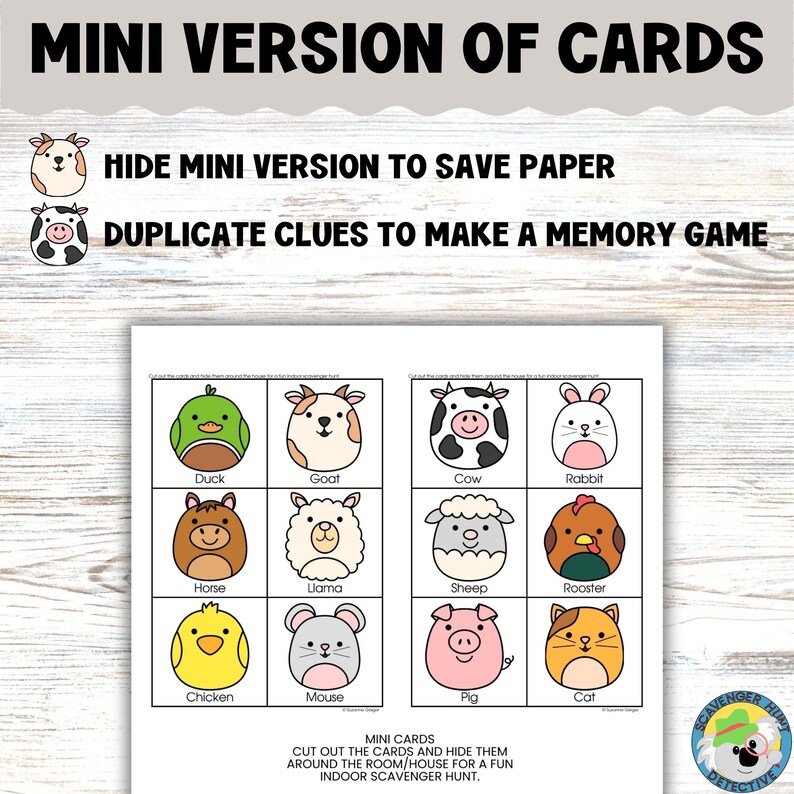 Farm Animals Scavenger Hunt for Preschoolers With Picture Clues, Farm ...