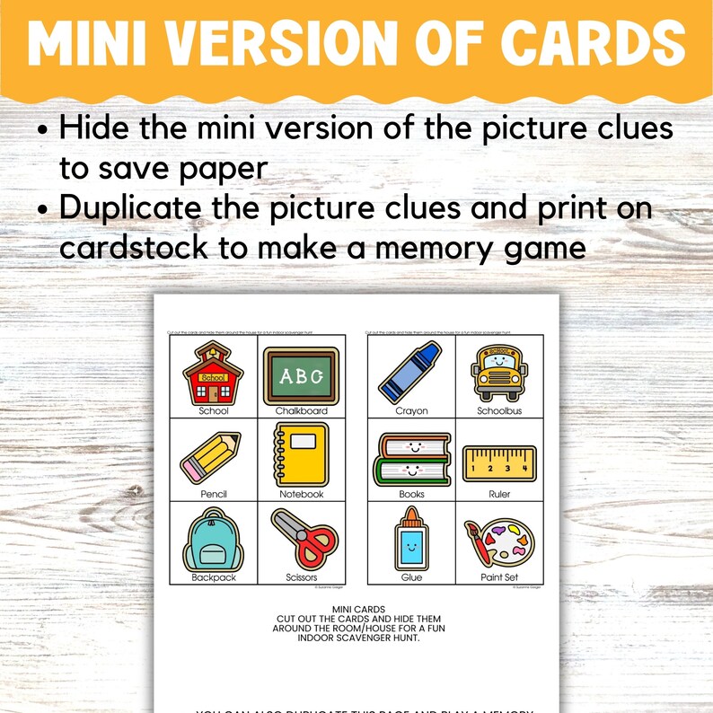 Back to School Scavenger Hunt for Preschoolers With Picture Clues ...