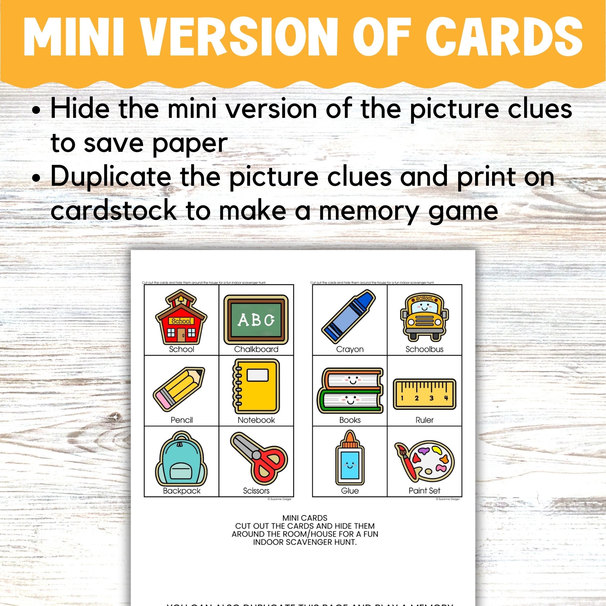 Back to School Scavenger Hunt for Preschoolers With Picture Clues ...