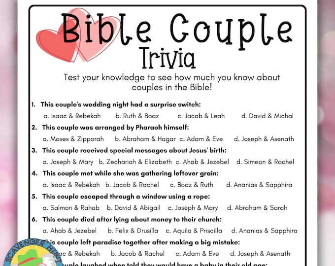 Bible Women of Faith Trivia Game, Women's Ministry Women of the Bible ...