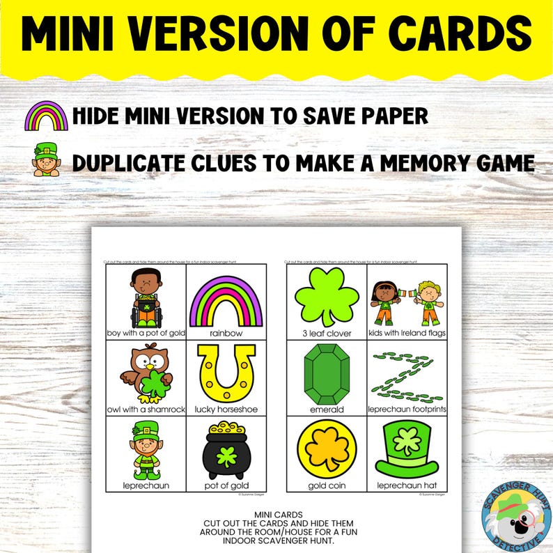 St. Patrick's Day Scavenger Hunt for Toddlers With Picture Clues ...