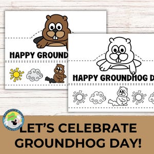 Groundhog Day Paper Crown Craft Activity, Coloring Printable Groundhog ...