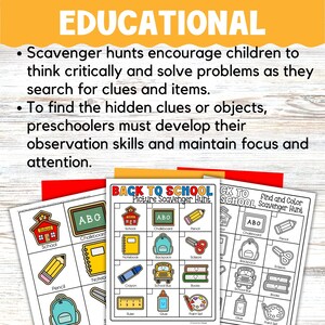 Back to School Scavenger Hunt for Preschoolers With Picture Clues ...