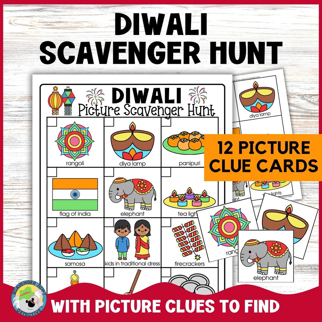 Diwali Festival of Lights Scavenger Hunt for Preschoolers With Picture ...