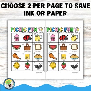 Picnic Scavenger Hunt for Preschoolers With Picture Clues, Toddler ...