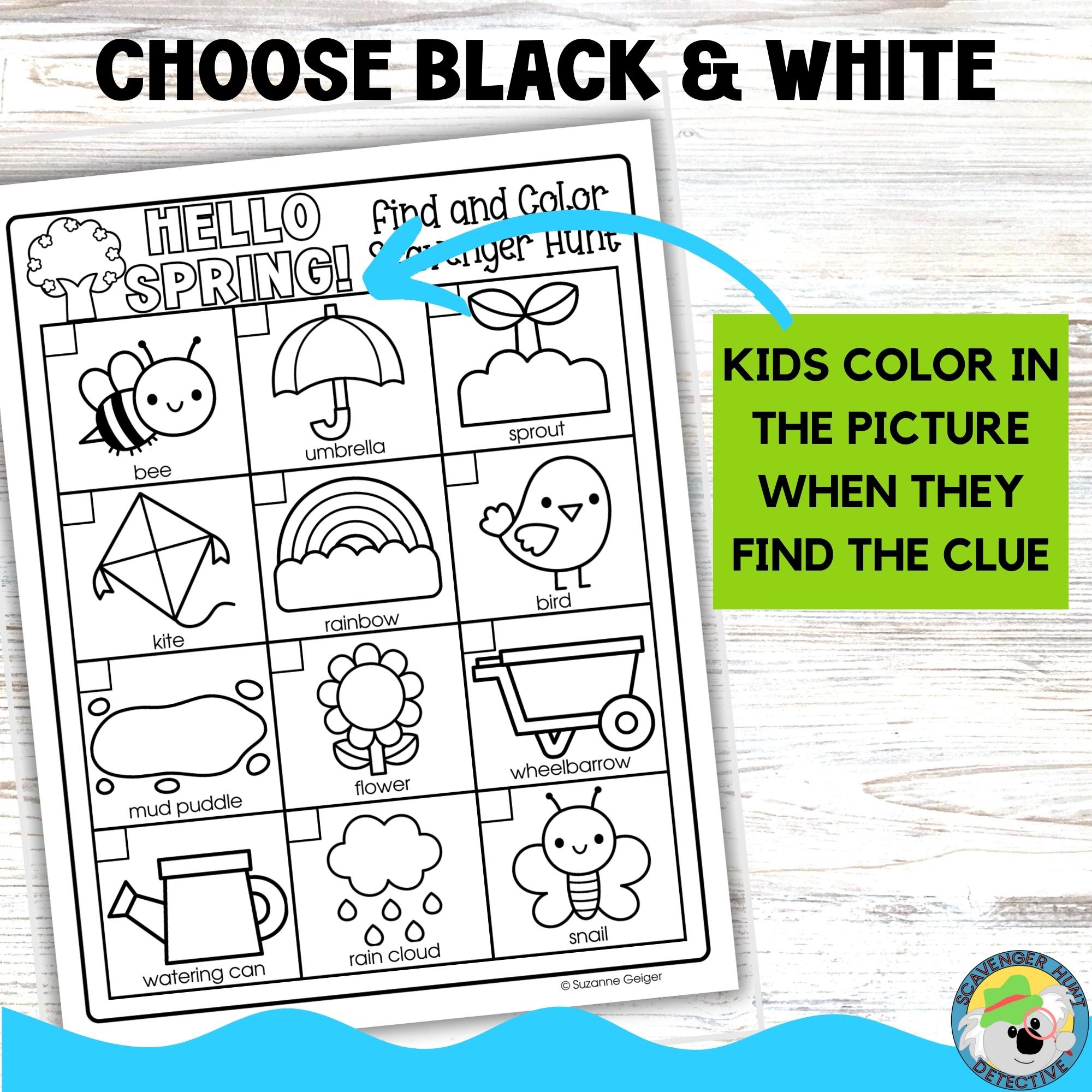 Spring Scavenger Hunt for Preschoolers and Toddlers With Picture Clues ...
