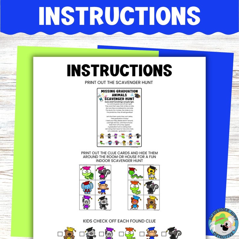 Graduation Mystery Scavenger Hunt for Kids, Preschool Graduation Party ...