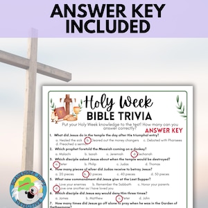 Holy Week Easter Bible Trivia Game, Easter Story Bible Game Church ...