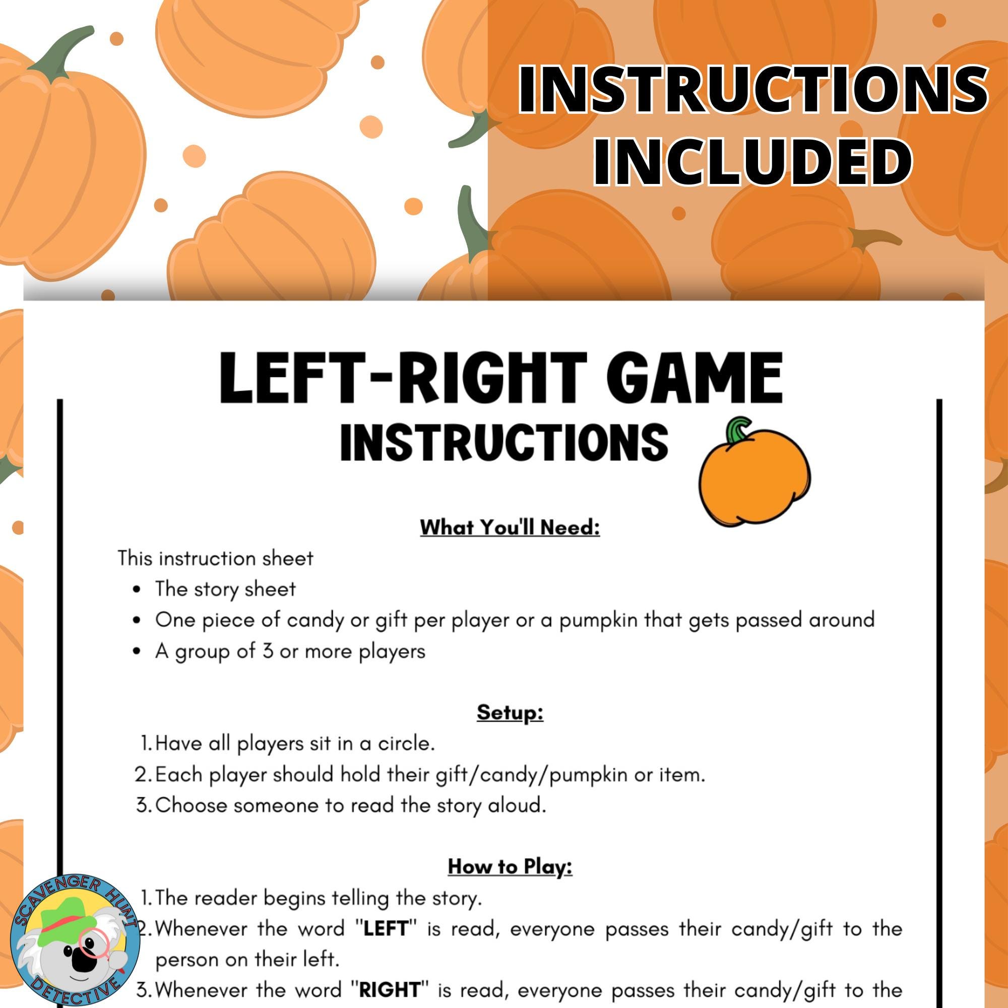 Disguise a Pumpkin Halloween Left-right Game and Craft Pass the Pumpkin ...