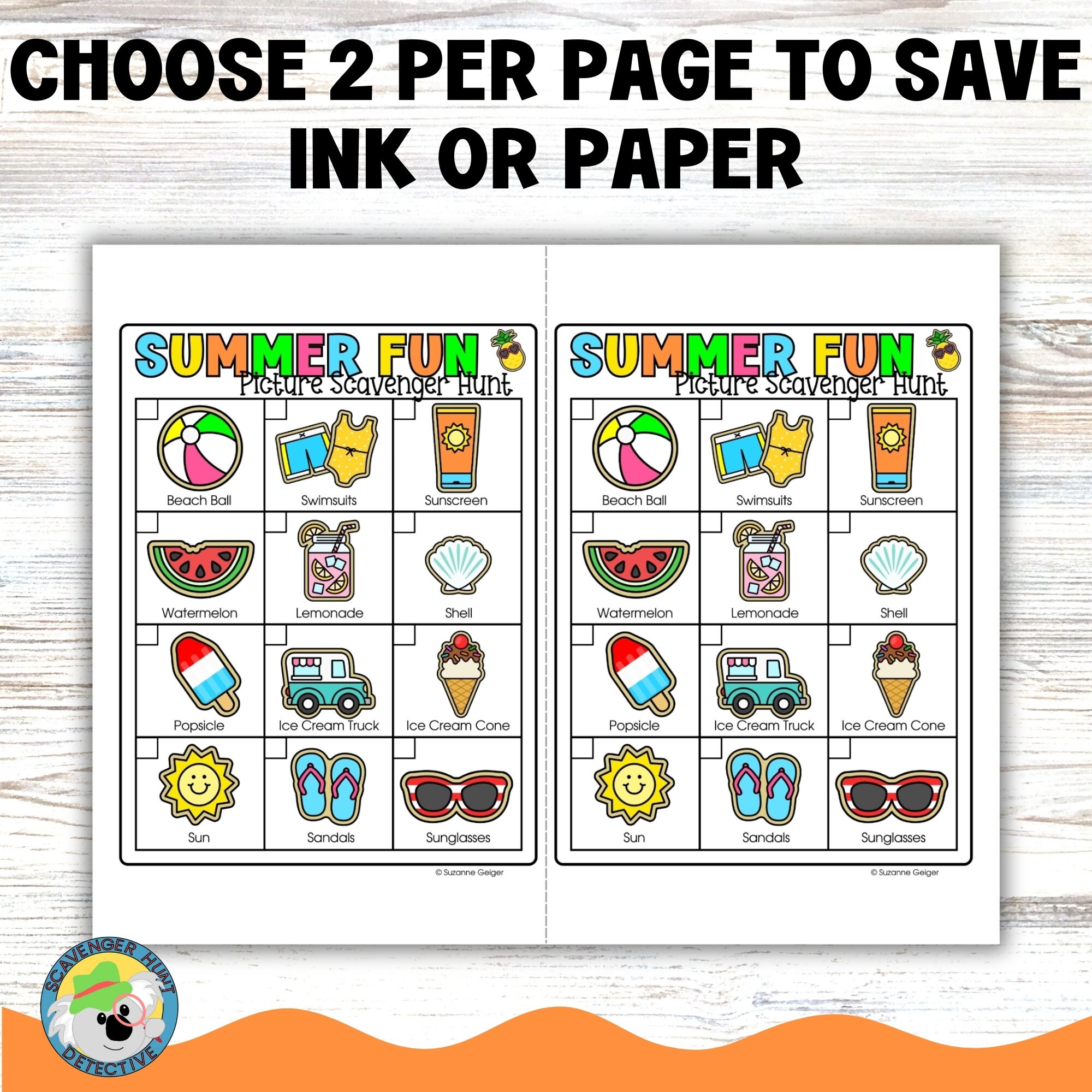 Summer Scavenger Hunt for Preschoolers With Picture Clues, Toddler ...