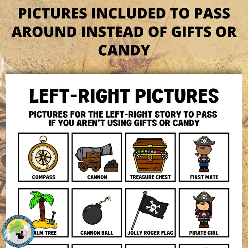 Pirate Left-right Game Printable Talk Like a Pirate Party Activity for ...