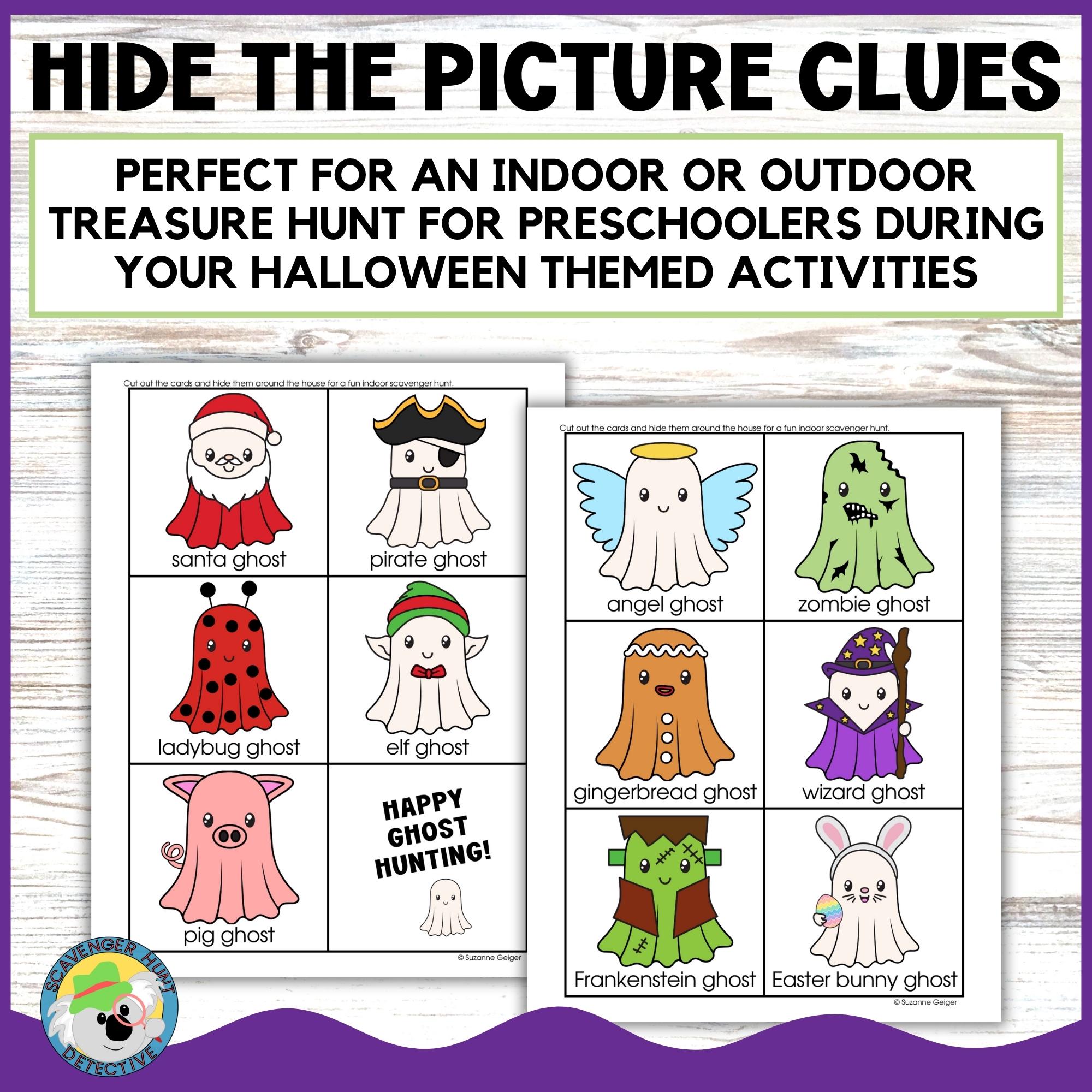 Find the Ghosts Scavenger Hunt for Kids, Preschool Halloween Party Game ...