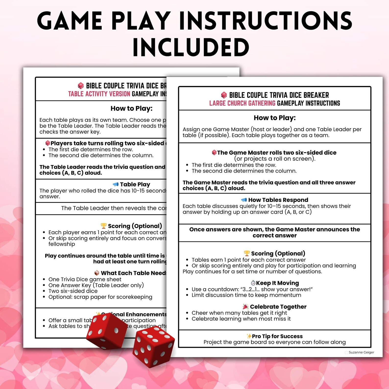 Bible Couples Trivia Dice Game, Church Christian Valentine's Party ...