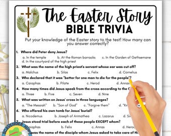 Easter Story Bible Matching Game, Holy Week Easter Bible Game Church ...