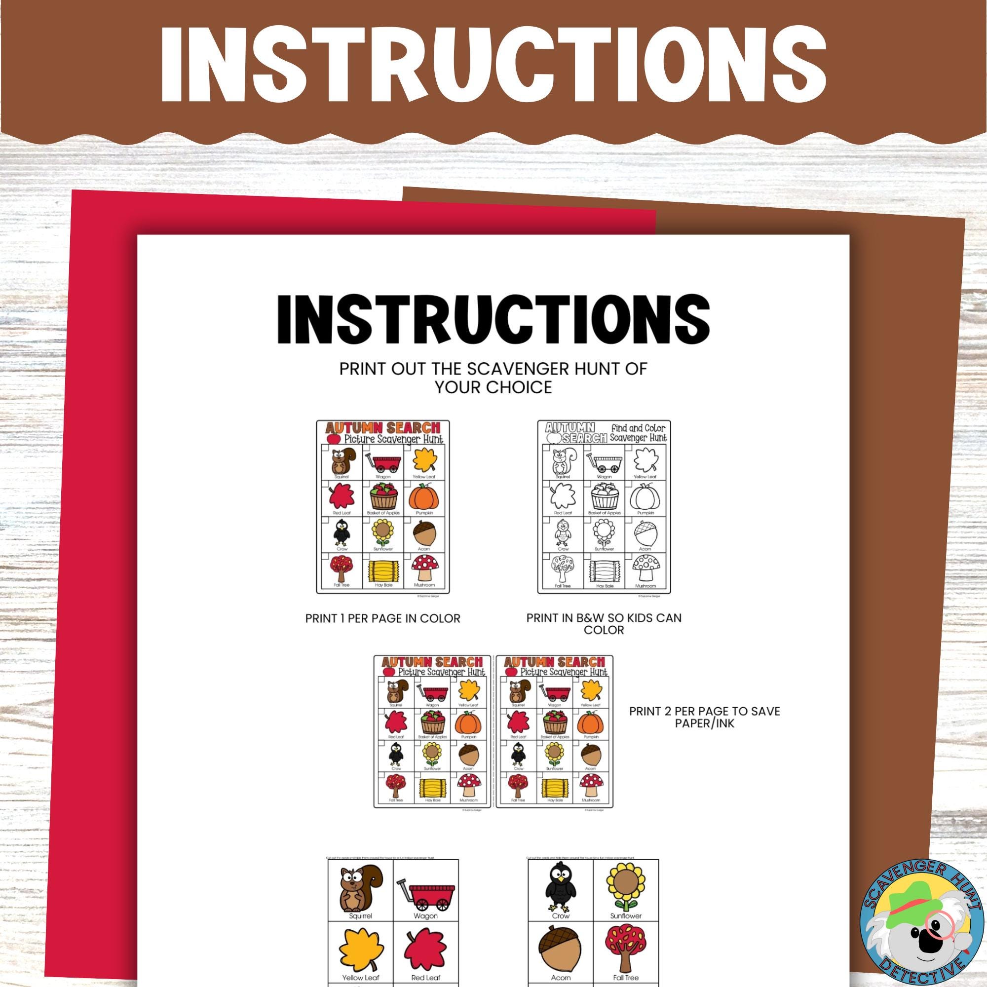 Autumn Scavenger Hunt for Preschool With Picture Clues, Toddler Fall ...