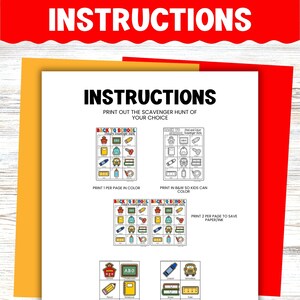 Back to School Scavenger Hunt for Preschoolers With Picture Clues ...