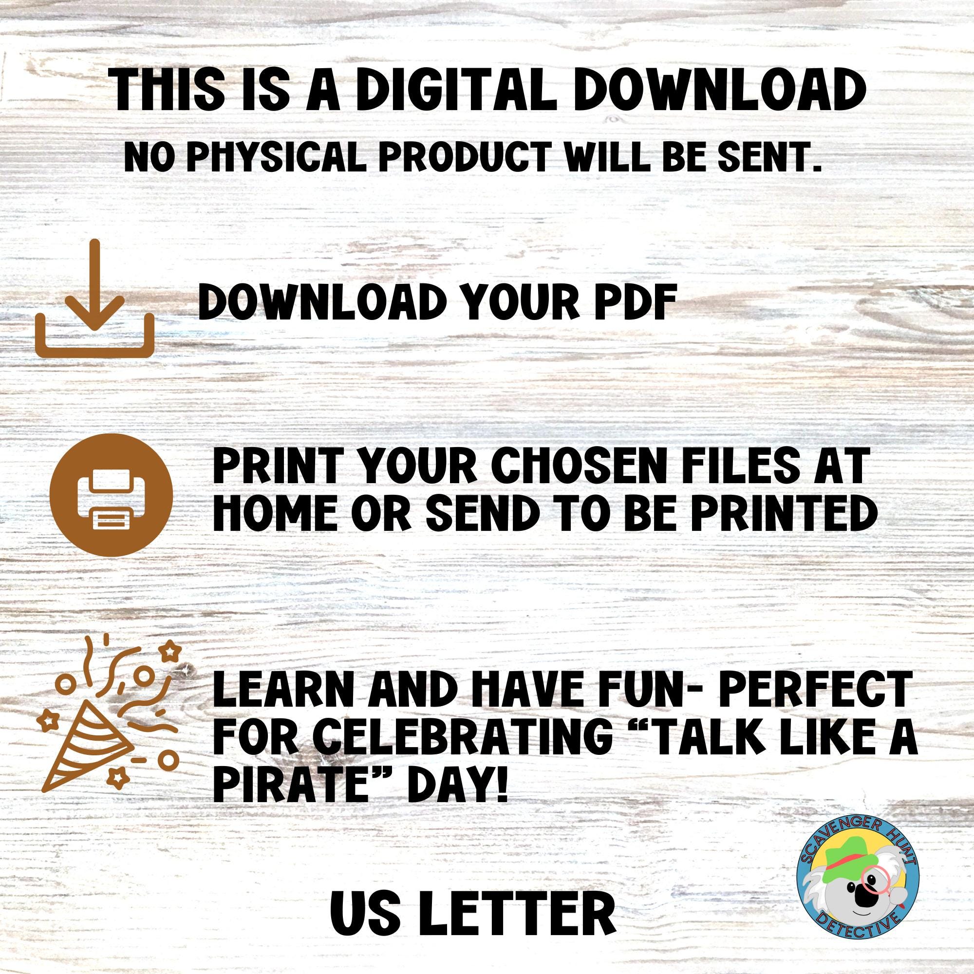 Pirate Scavenger Hunt for Preschoolers With Picture Clues, Daycare ...