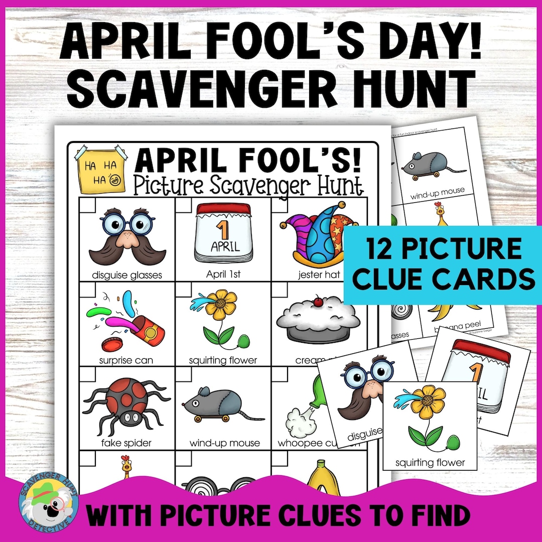 April Fools Day Scavenger Hunt for Preschoolers and Toddlers With ...