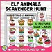Christmas Elf Animals Scavenger Hunt for Preschoolers With Picture ...
