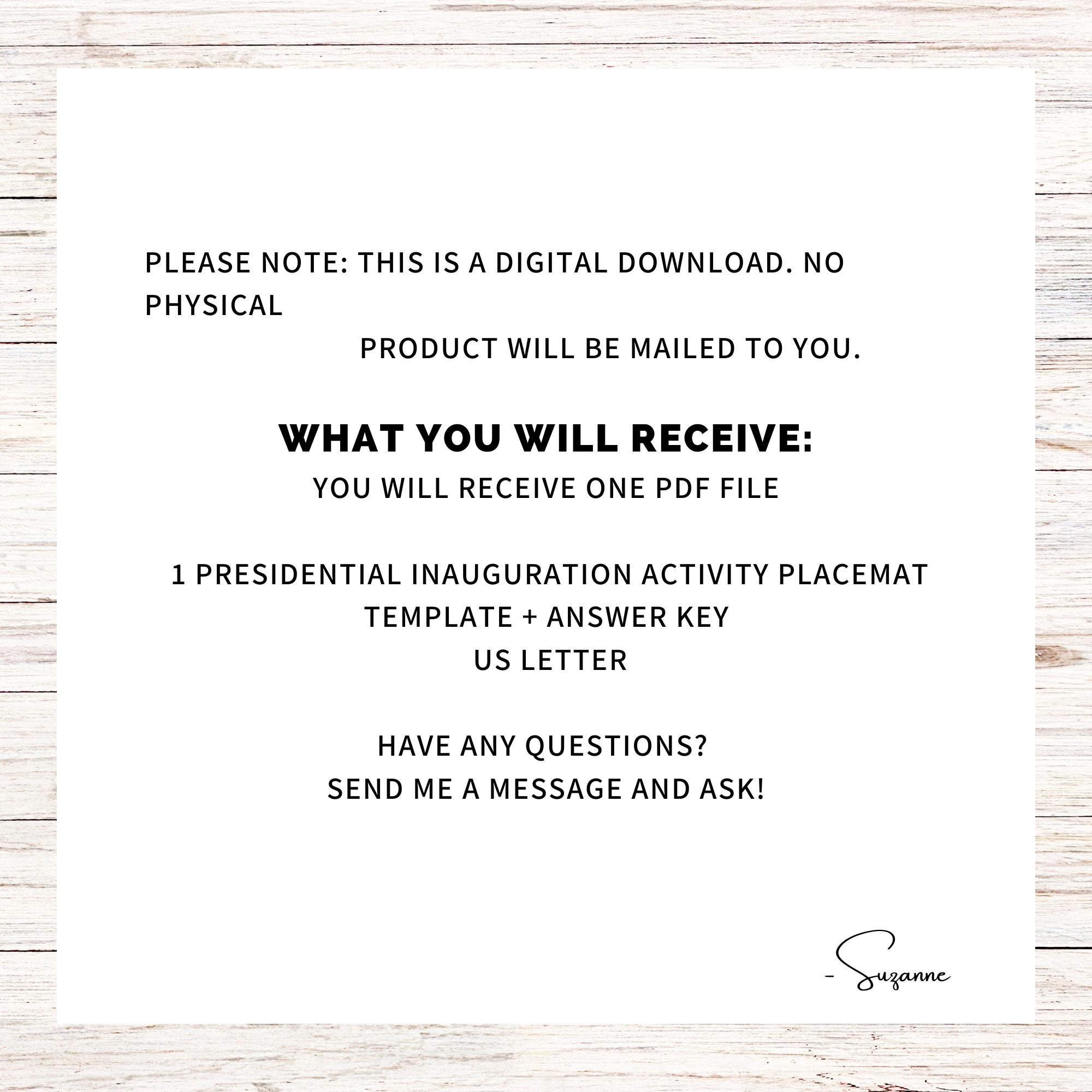 2025 Presidential Inauguration Coloring Placemat Activity Election Game ...