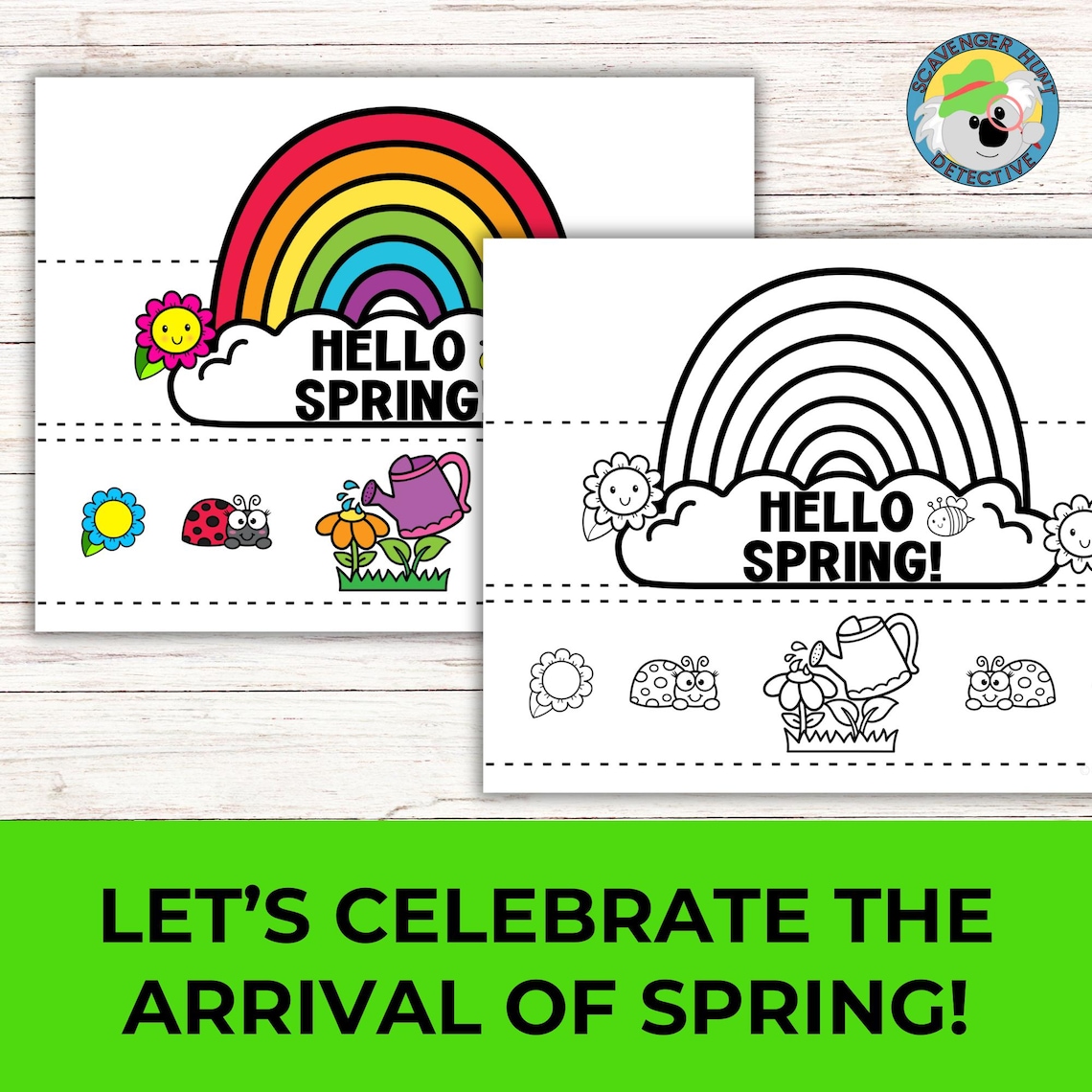 Spring Paper Crown Craft Activity, Coloring Printable First Day of ...